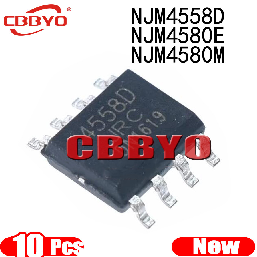 10pcs NJM4558D NJM4580E NJM4580M NJM4558 NJM4580 4558D 4580E 4580M SOP8 JRC44558 SMD JRC4558D ...