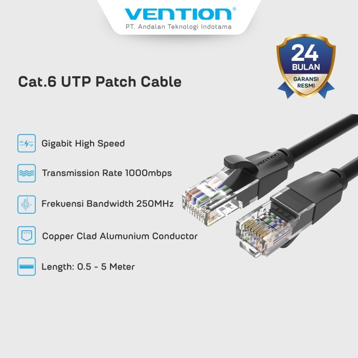 Vention สาย LAN RJ45 Cat 6 Cat6 50cm 1M 2M 3M 5M 8M 10M 1000Mbps 1Gbps - IBE | Shopee Thailand