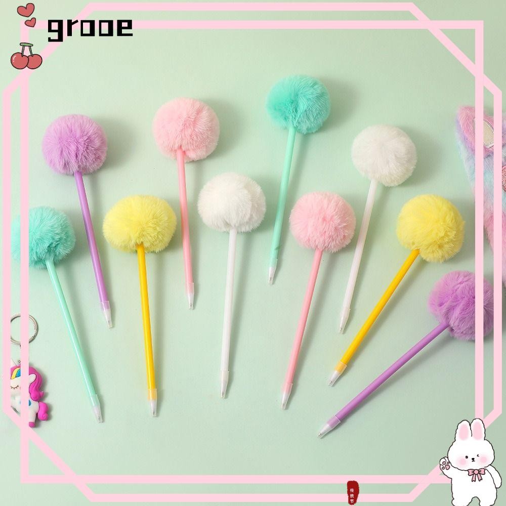 Grooe ปากกาเจล, พร้อม Plush Ball 0.5 มม.หมึกสีดํา Neutral ปากกา ...