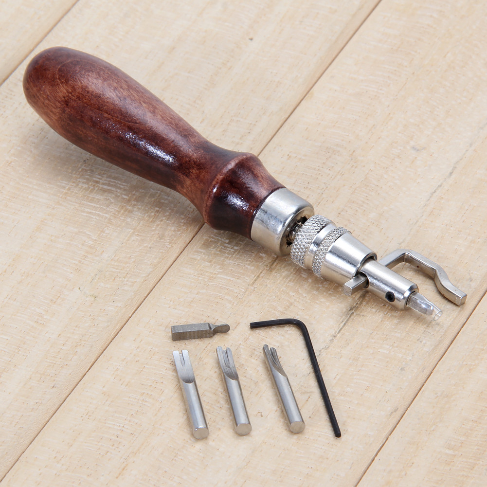 5 in1 DIY Leathercraft Adjustable Pro Stitching Groover Crease Leather ...