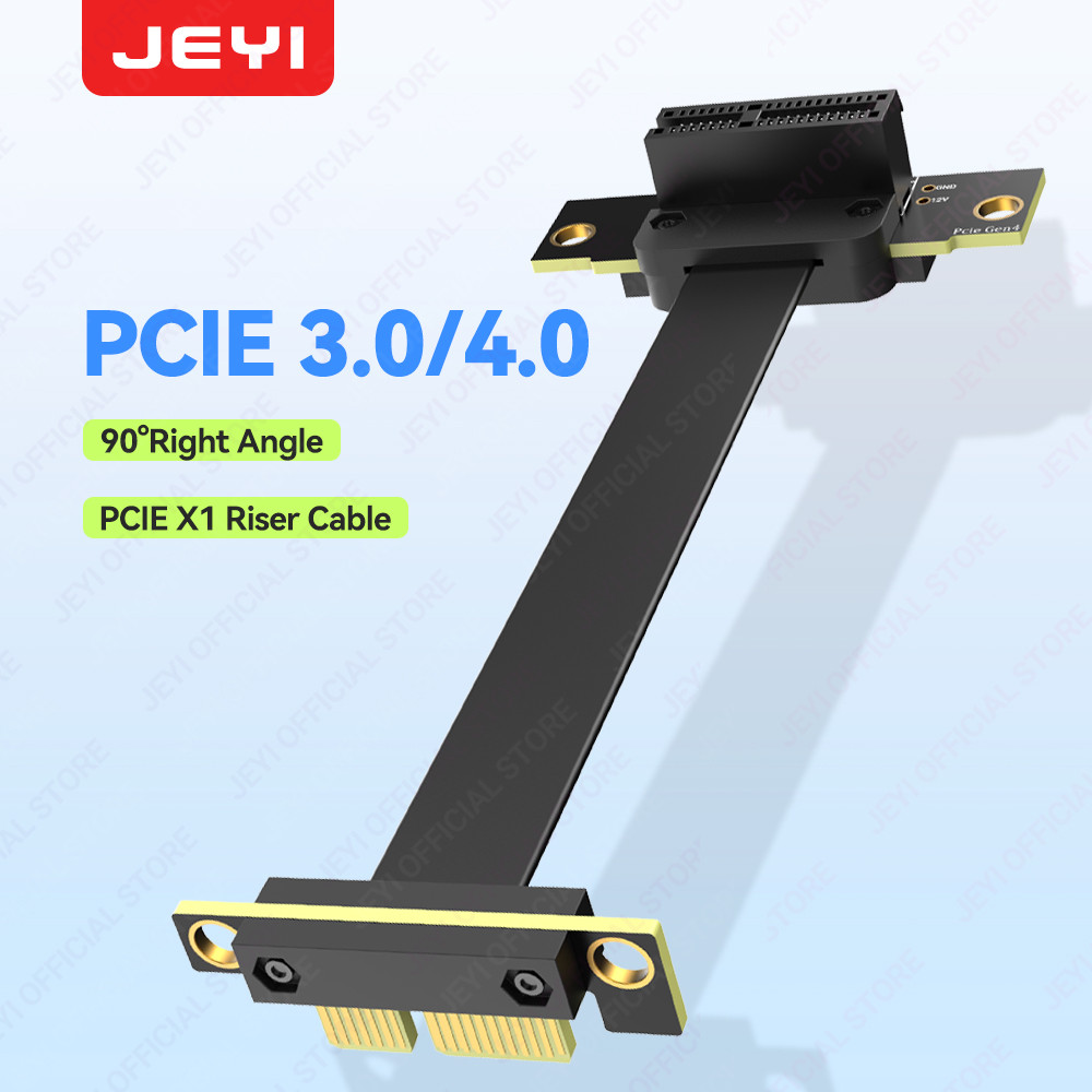 Jeyi PCIe 3.0/4.0 X1 Riser Cable, 90° สายต่อ PCI Express X1 มุมขวาสําหรับการ์ด PCIe WiFi, อะแดป ...