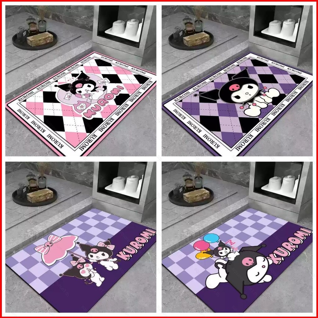 Sqt Sanrio Kuromi Mats การ์ตูนน่ารัก Entrance ประตูแผ่นปูพื้นเบาะพรม ...