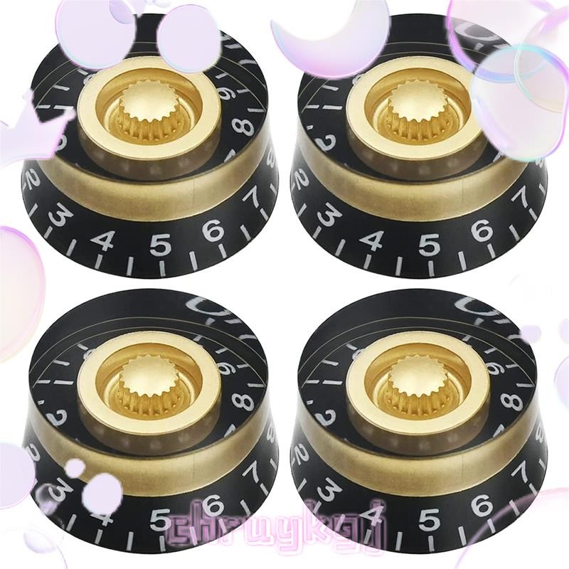 4 ชิ้น Volume Tone Speed Control Knob สําหรับ LP สไตล์เบสกีตาร์ไฟฟ้า ...