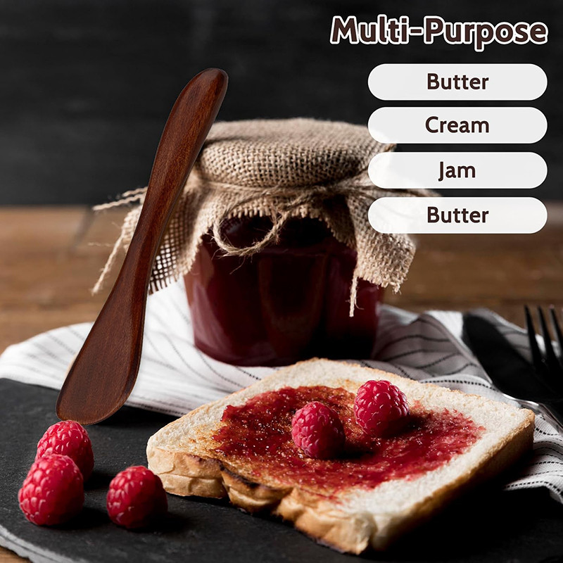 4 ชิ้น Jam Spreader Jelly ชีส Butter Spreaders 6 นิ้วไม้เครื่องปรุงแซน ...