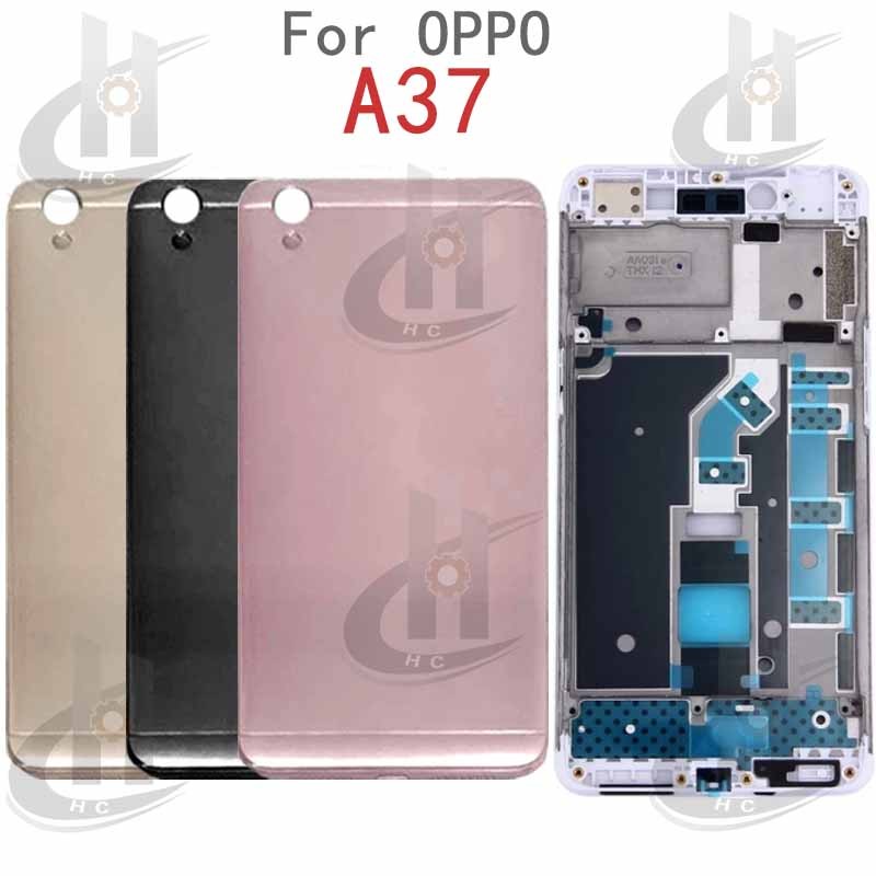 สําหรับ OPPO A37 A37m แบตเตอรี่ฝาหลัง LCD กรอบด้านหน้าพร้อมปุ่ม ...