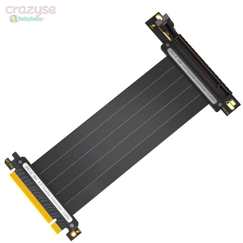 สีดําสําหรับ PCIE 4 0 X16 Riser Cable สําหรับการขยายพันธุ์ GPU ที่ ...
