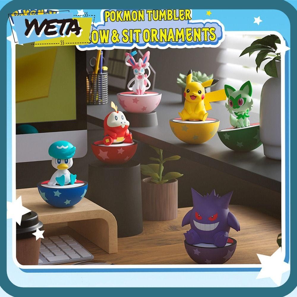 Yveta Tumbler Toy, Pikachu Geng Ghost Tide Play Daruma Doll, การ์ตูน Pokémon Series PVC โมเดลอะ ...