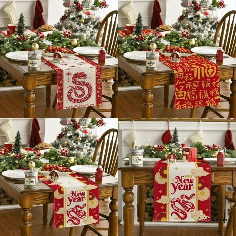 Fol 2025 Zodiacs Snake Table Runner Table Cover เพิ่ม Elegances เพื่อตก ...