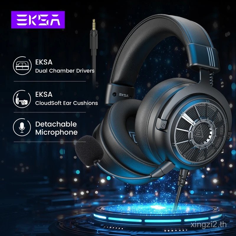 Eksa E5000 GAMING HEADSET พร้อมไมโครโฟนสำหรับ PC, 3.5mm WIRED Headset Gamer, 3D STEREO Surround ...