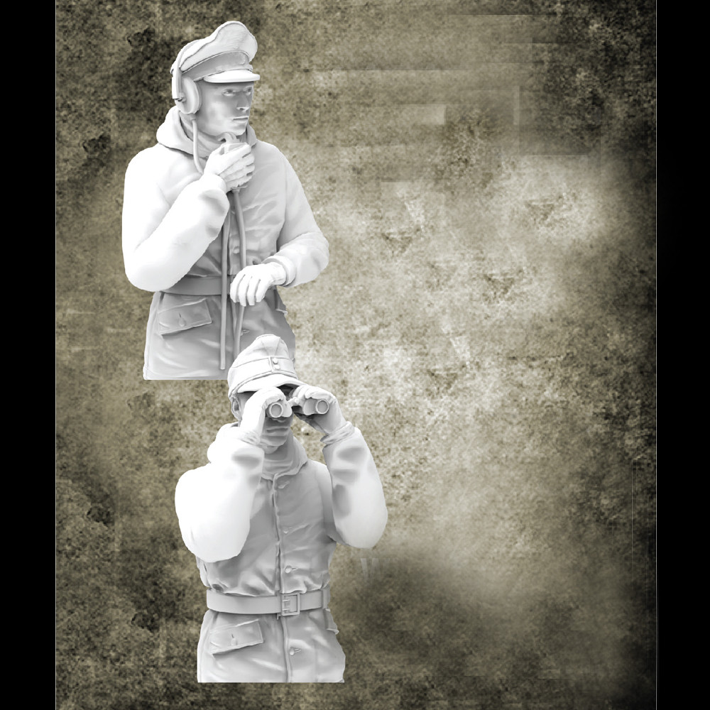 1/35 WWI Tank Crew Winter Uniform Bust 2, ทหารฟิกเกอร์โมเดลเรซิ่น, WWII ...