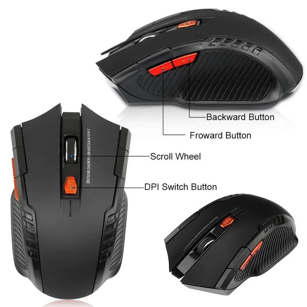 1600DPI Optical Mouse Wireless Connection Compact Design High ...