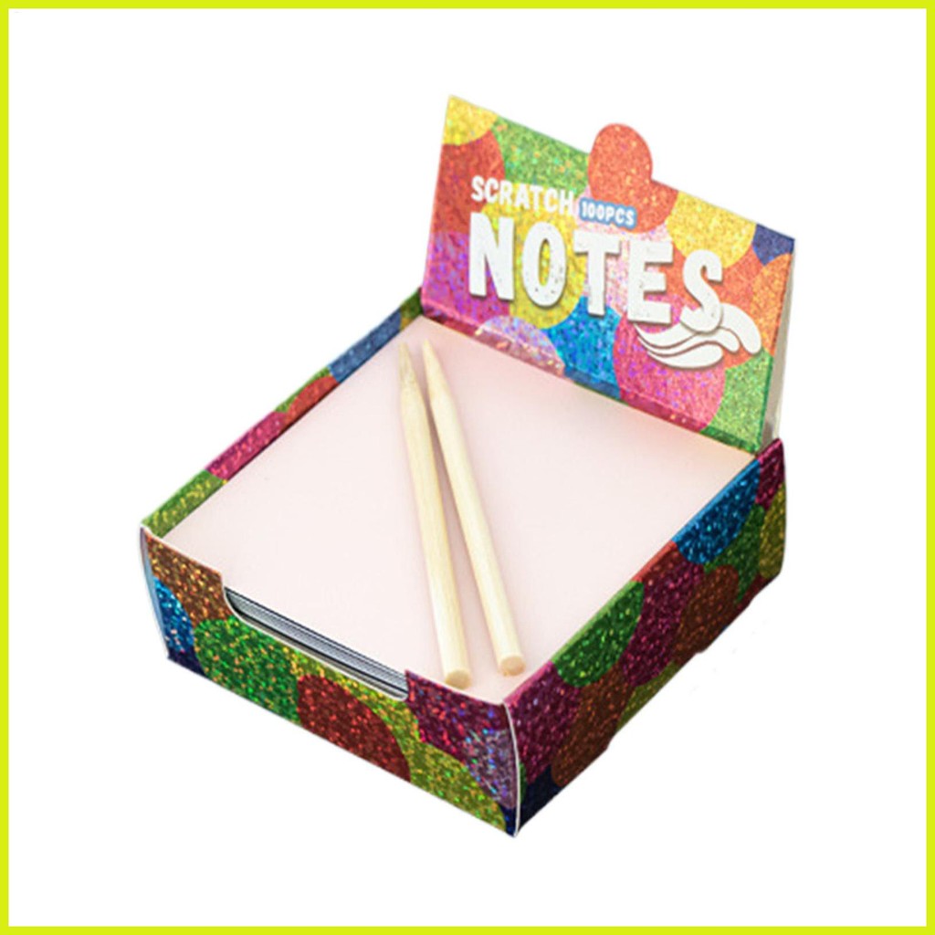 Scratch Note Pads Doodle Pads เด็กหัตถกรรมโครงการชุด 100 แผ่นเด็กวัยหัด ...