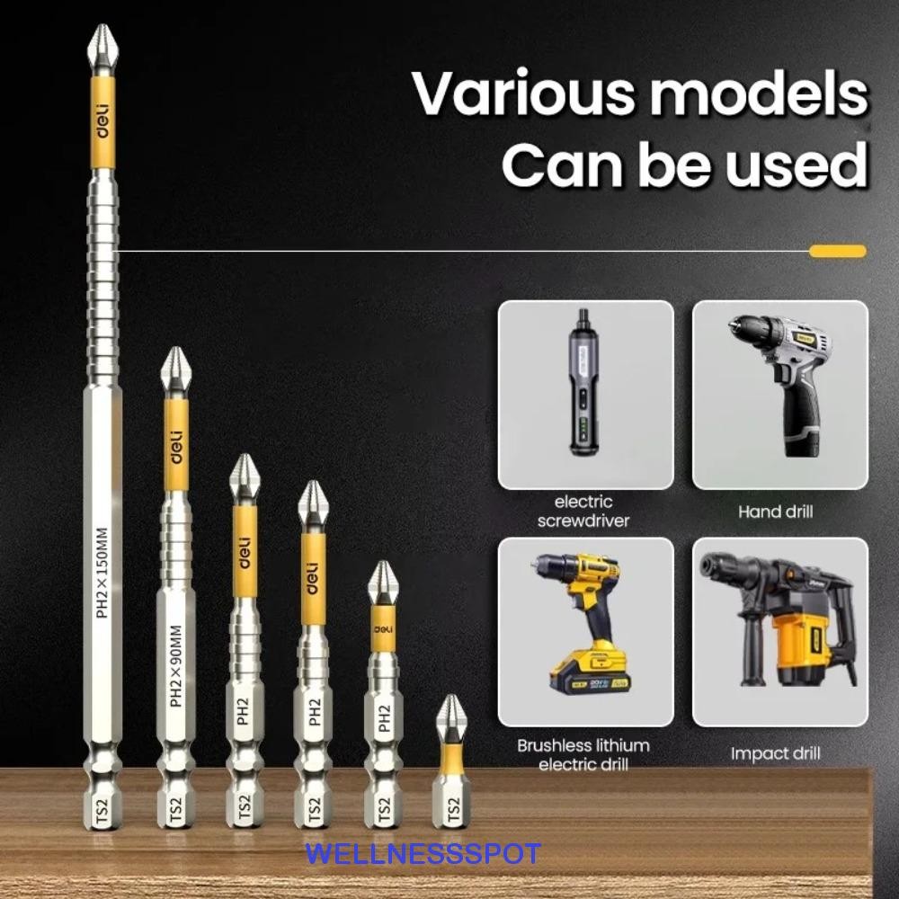 WELLNESSSPOT 5/6pcs Impact Batch Head, Non-Slip High Torque Cross Head ...