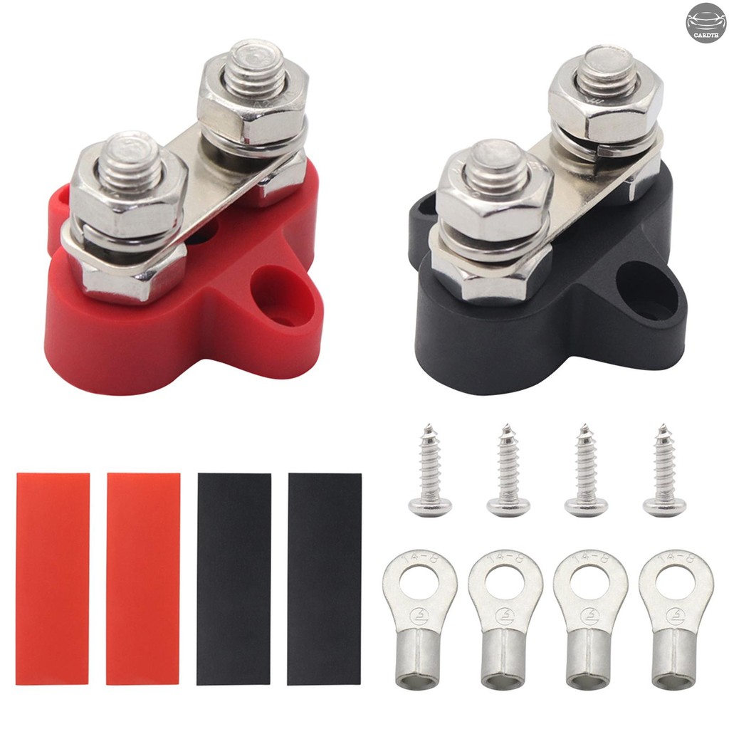 Dual Heavy-Duty Terminal Studs สีดํา+สีแดงพร้อมลิงค์เชื่อมต่อ M8 พร้อม ...