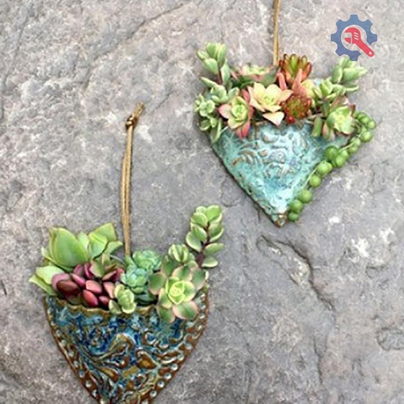 [GEX] Retro Mini แขวนแจกันดอกไม้หม้อศิลปะกลางแจ้งรูปหัวใจแขวนผนังกระถางบอนไซตกแต่งสวน [TH ...