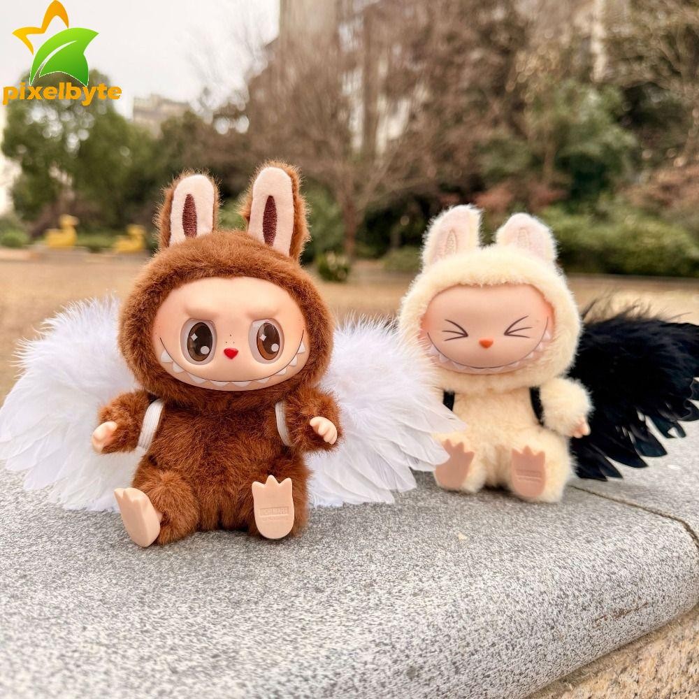 PIXELBYTE Labubu ชุดปีกตุ๊กตา, Black & White Handmade นั่ง Labubu Time Dress Up Collection ...