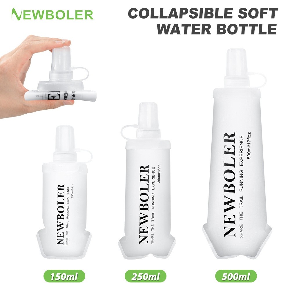 NEWBOLER 150ml 250ml 500ml Soft Flask TPU ขวดน้ําพับได้กีฬาขวดนุ่ม ...
