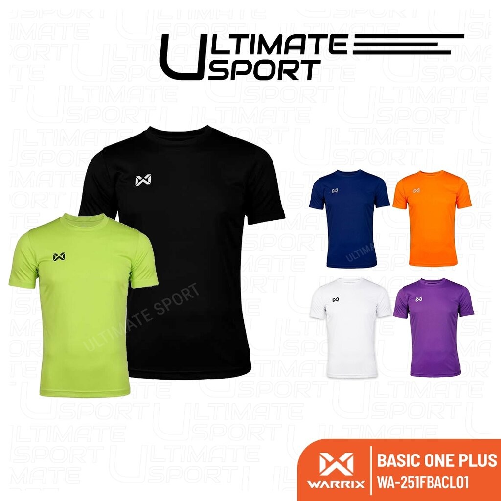 WARRIX เสื้อฟุตบอล เสื้อกีฬา เสื้อคอกลมสีล้วน วอริกซ์ รุ่น Basic One Plus WA-251FBACL01 สีดำ ...