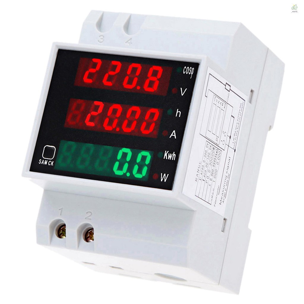 AC80-300V 100A Multi-functional Digital Din Rail Current แรงดันไฟฟ้า Power Factor Meter แอมป์ ...