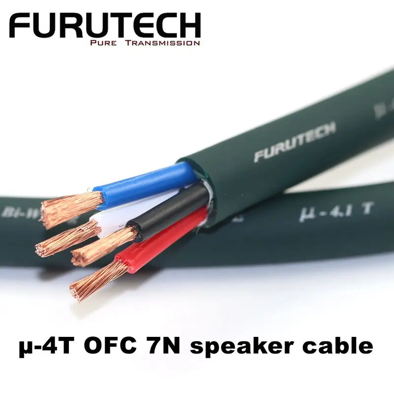 ใหม่ ไฮไฟ 法式 Furutech 4T OFC 7N ออกซิเจนฟรีทองแดง 4-core เสียงสายลําโพง ...