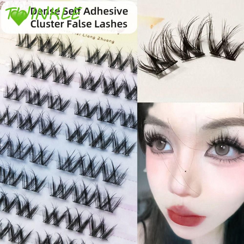 TWINKLE1 Self กาวขนตาปลอม,แต่งหน้านุ่ม Cluster ขนตาปลอม,หนาแน่นยาวนาน Curled DIY กาวฟรีขนตาปลอม ...