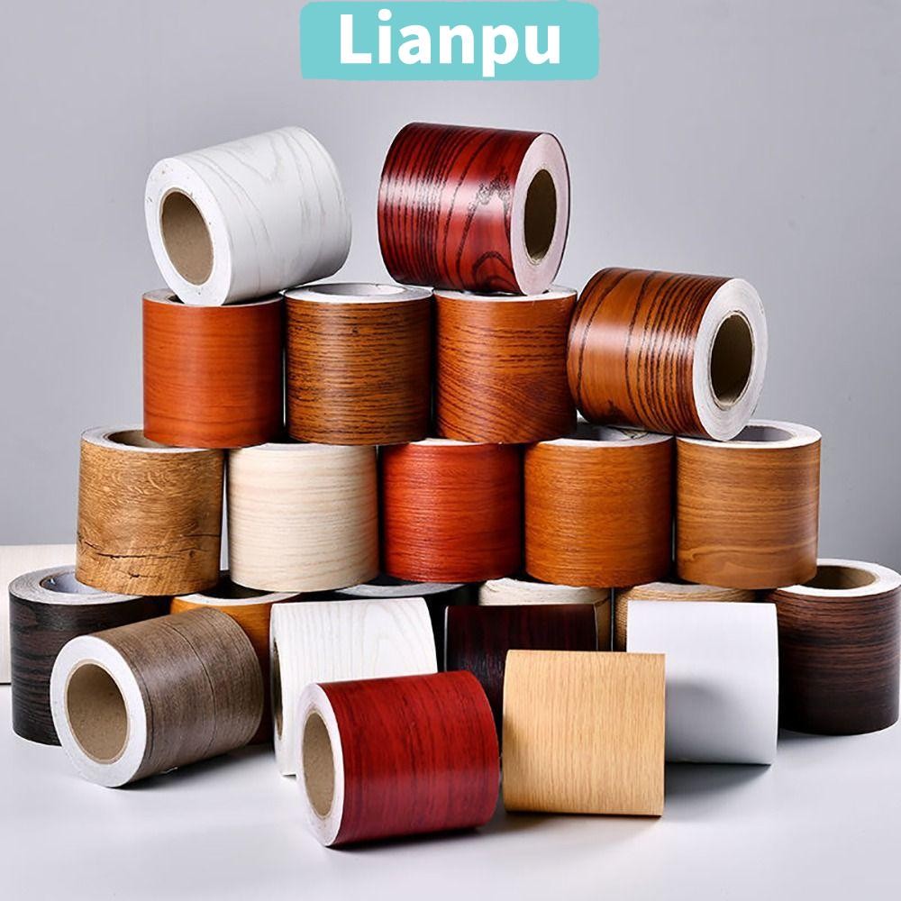 LIANPU 10M/ม้วนสติ๊กเกอร์ขอบผนัง,กรอบประตูลายไม้เอวสายวอลล์เปเปอร์ ...