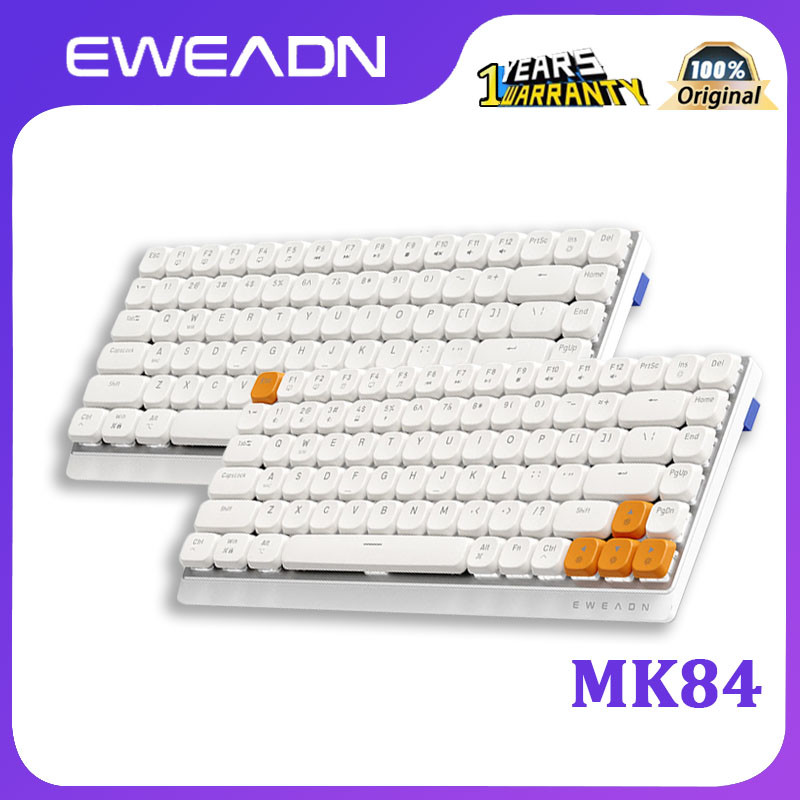 Eweadn MK84 Low Switch Mechanical keyboard ไร้สายบลูทูธแสงสีขาวเงียบ Ultra Thin เมาส์สําหรับเล่น ...