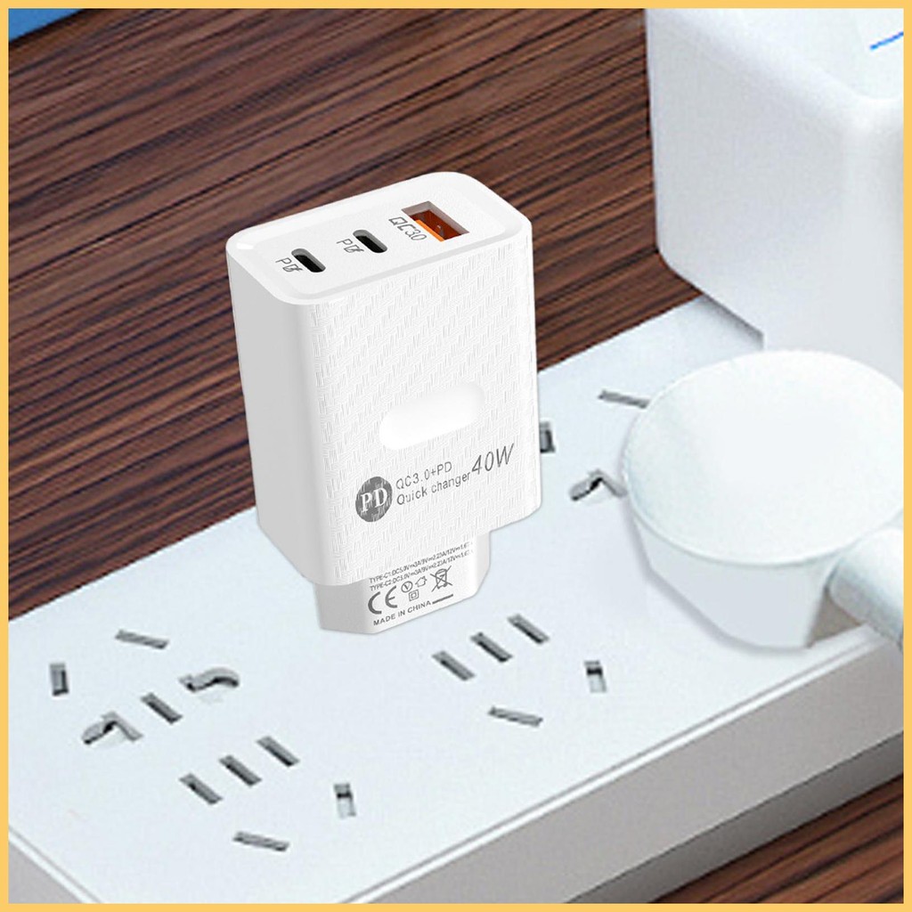 Usb Charger Block Travel Charger เครื่องชาร์จโทรศัพท์ 3-Port Travel ...