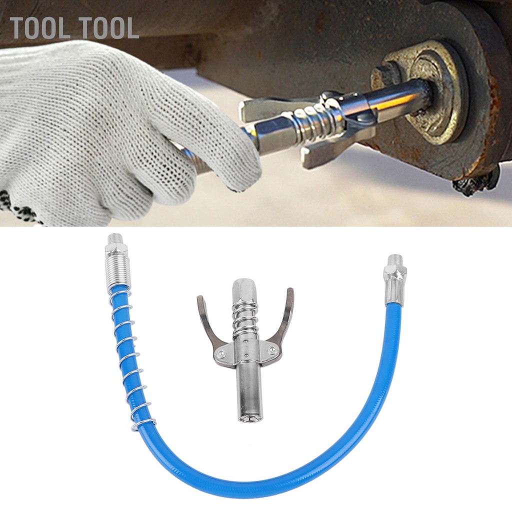 Tool Grease Gun Coupler with 40CM Hose Lock Type High Pressure Double Handle Lubricating Nozzle ...