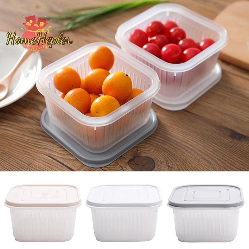 Homehepler Double Layer Drain ตะกร้าเนื้อหัวหอมขิง Clear Crisper ...