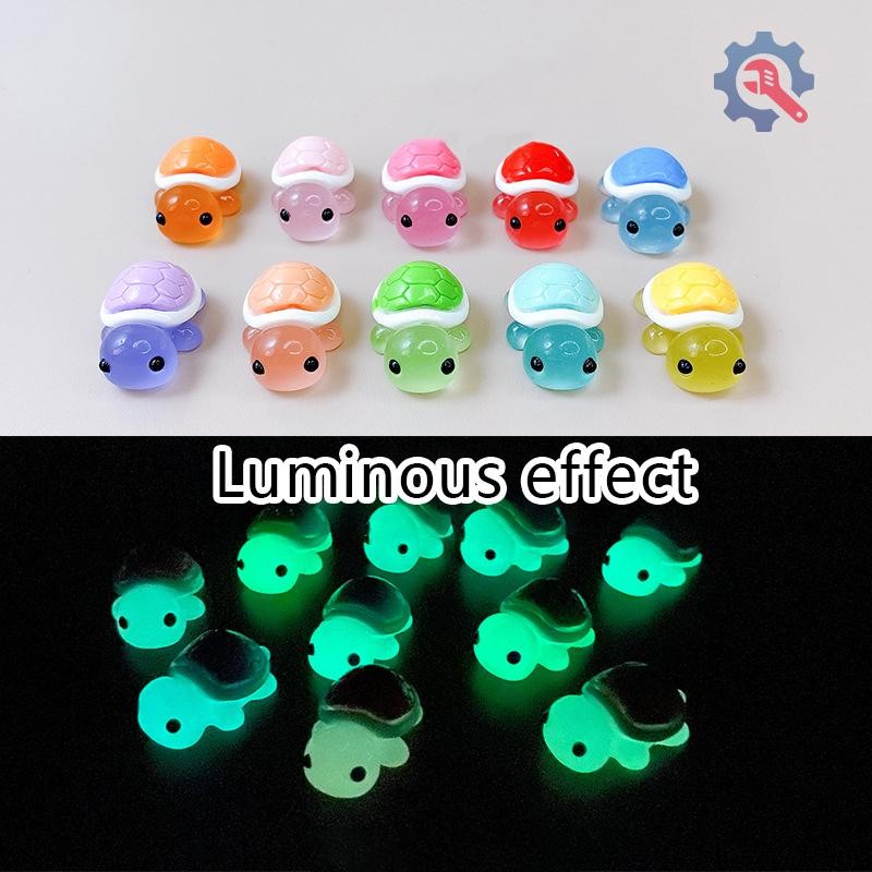 [GEX] 10 ชิ้น Mini Turtles Luminous เครื่องประดับหัตถกรรมตัวเลขขนาดเล็กเต่าขนาดเล็ก Micro ภูมิ ...