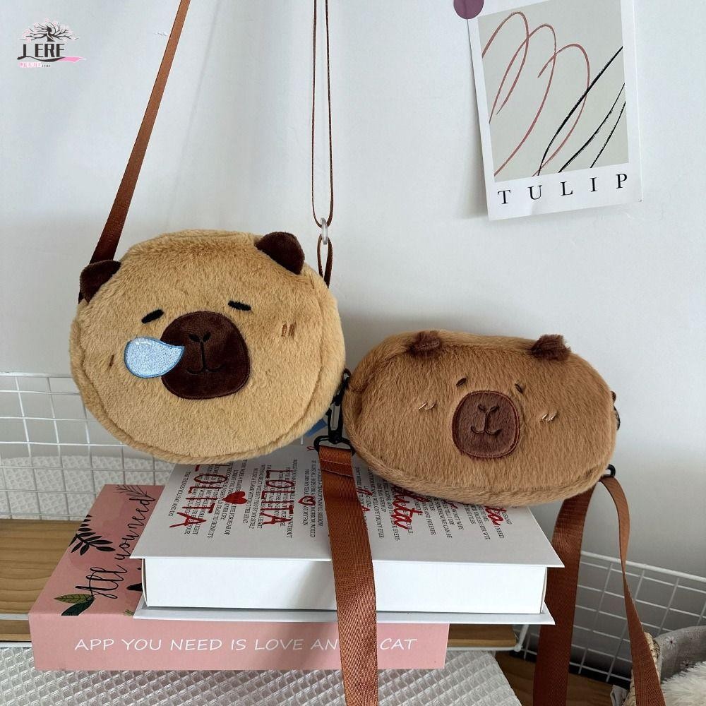 Jeremy1 Capybara Plush Crossbody Bag,สองด้าน Kawaii French Bread ...