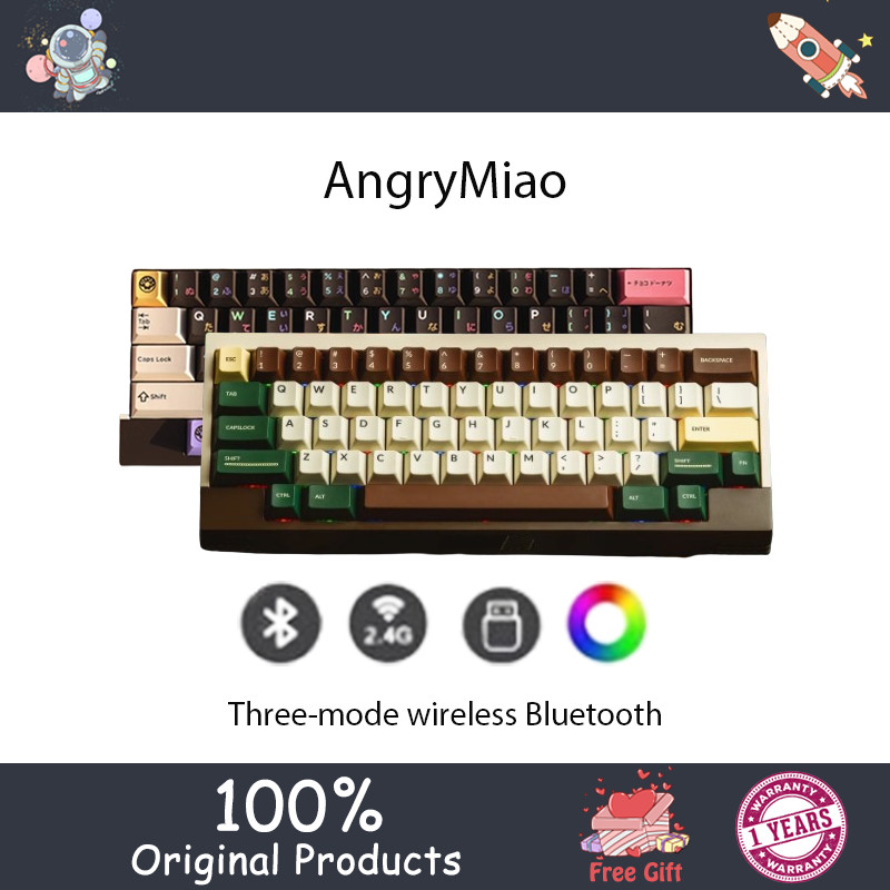 Angry miao AM 65 Less R2 คีย์บอร์ดเชิงกลบลูทูธไร้สายสามโหมด | Shopee ...