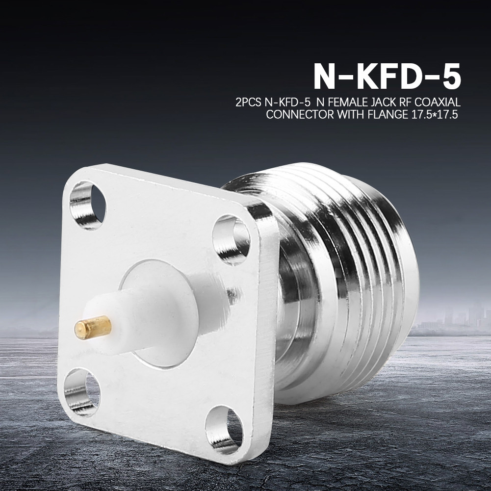2 ชิ้น N-KFD-5N หญิงแจ็ค RF เชื่อมต่อโคแอกเชียลพร้อมอุปกรณ์เสริมหน้าแปลน 17.5x17.5 | Shopee Thailand