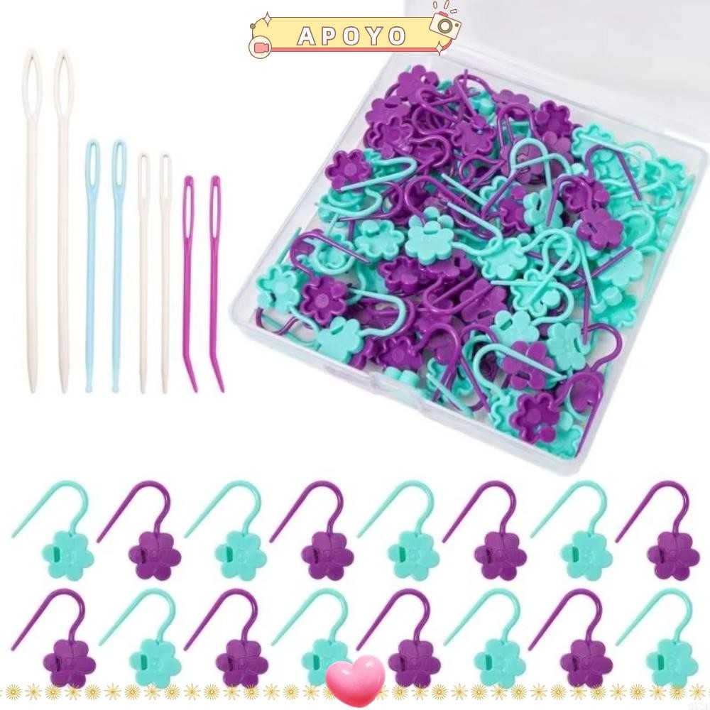 APOYO 100 ชิ้นดอกไม้ล็อคเย็บ Marker คลิป, DIY Craft Marker เครื่องมือ ...