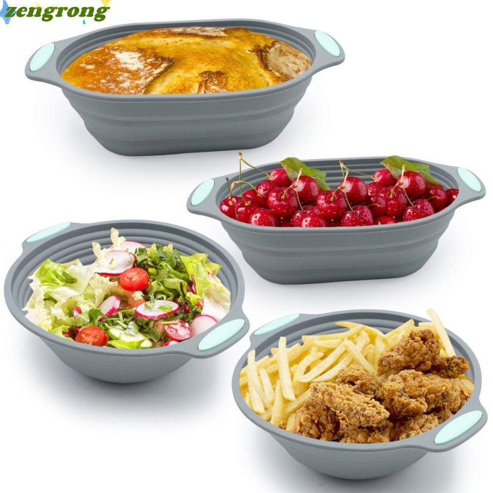 ZENGRONG ตะกร้ากันขนมปัง, ชุด Rotundity Banneton แบบพับได้, ตะกร้าอบขนม ...