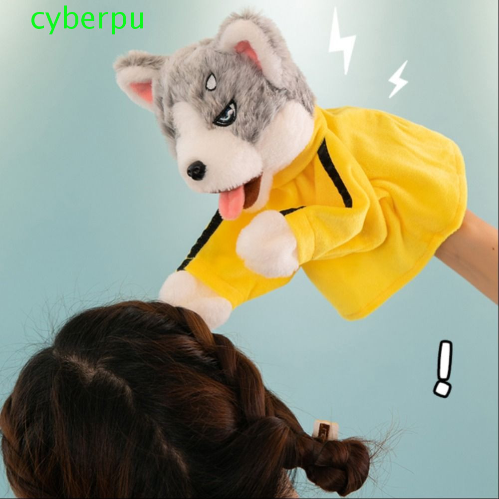 CYBERPULLSE Boxing Husky, Kung Fu ตุ๊กตาสัตว์สุนัข Husky Hand Puppet ...