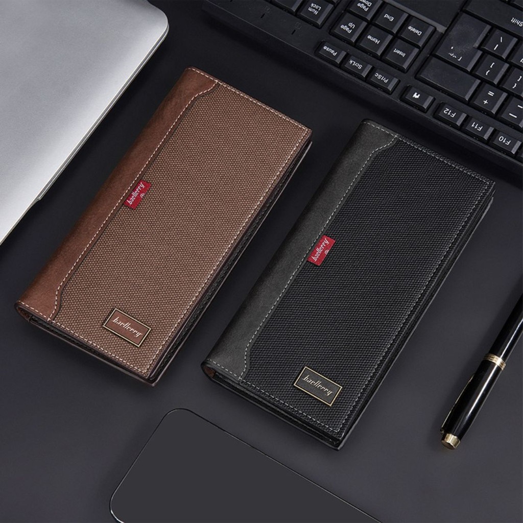 MENS LONG WALLET หนังสีดํา สีน้ําตาล แบรนด์ใหม่ NOONA FASHION BATAM ...