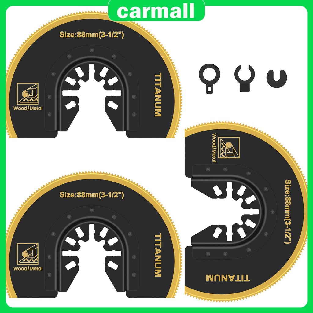 3 ชิ้น Oscillating ใบเลื่อย Bi-metal ไทเทเนียมเคลือบครึ่งวงกลม ...