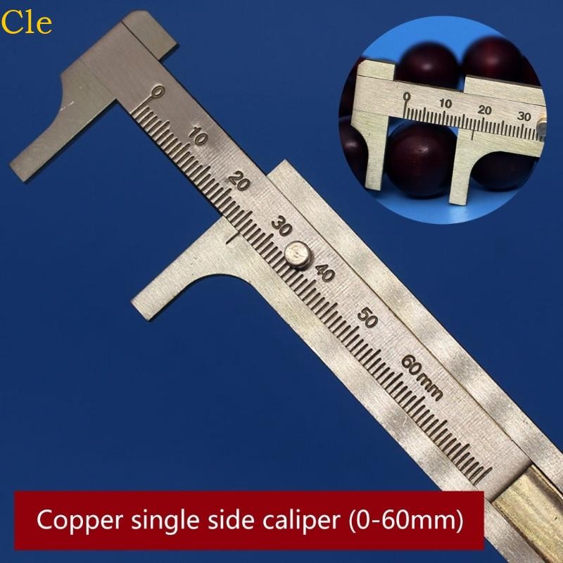 Cle เกจวัดเลื่อน Vernier Caliper ไม้บรรทัดทองเหลือง 0-80 มม. สเกลเดี่ยว Handy Mini Caliper ...