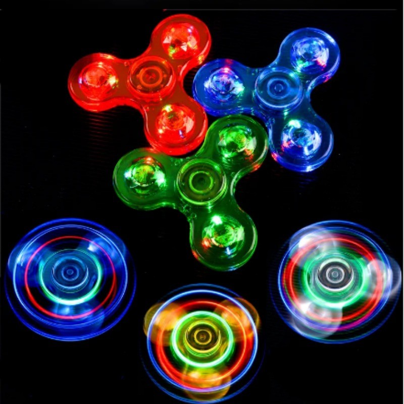 LED Finger Spinner คริสตัลโปร่งใส LED Light Colourful Light-up Finger ...