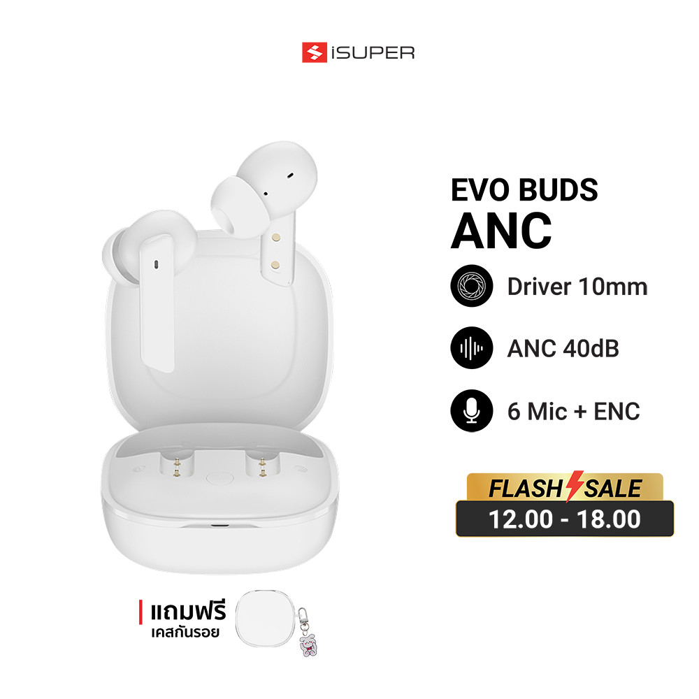 [ลดเหลือ 934] iSuper Evo Buds ANC หูฟังไร้สาย ตัดเสียงรบกวน หูฟังใส่ ...