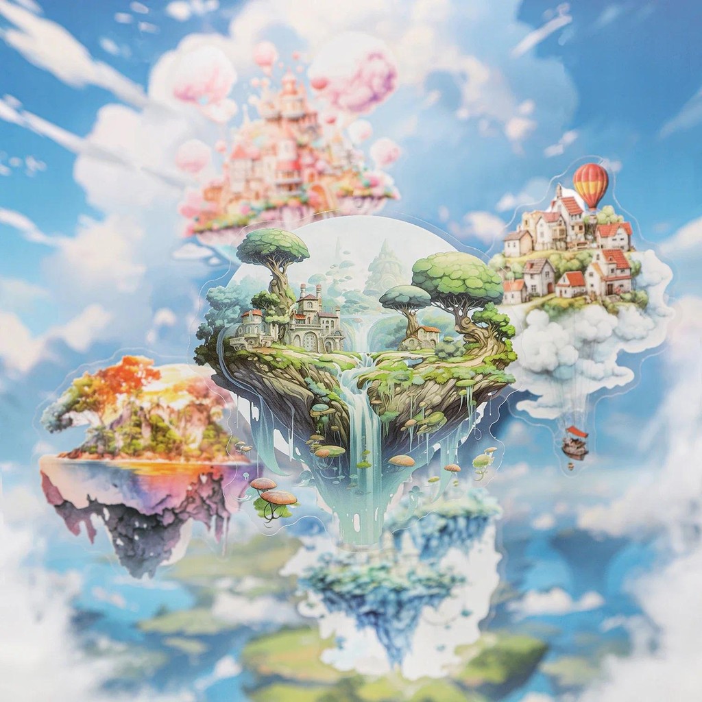 Jianwu Skyrim Phantom Series Vintage Floating Island ภูมิทัศน์สติกเกอร์ ...