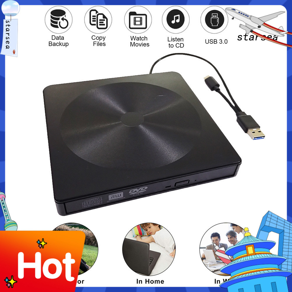 [สตาร์ซี.]Usb 3.0 Type-C ภายนอก DVD VCD Burner Player ไดรฟ์ออปติคัล ...