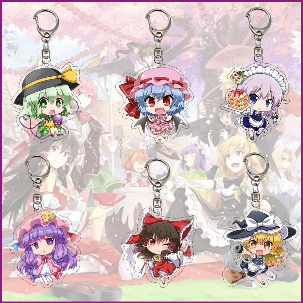 SQ5 Touhou โครงการพวงกุญแจรุ่น Q อะนิเมะตัวเลขอะคริลิคพวงกุญแจ Kirisame Marisa Hakurei Reimu จี้ ...