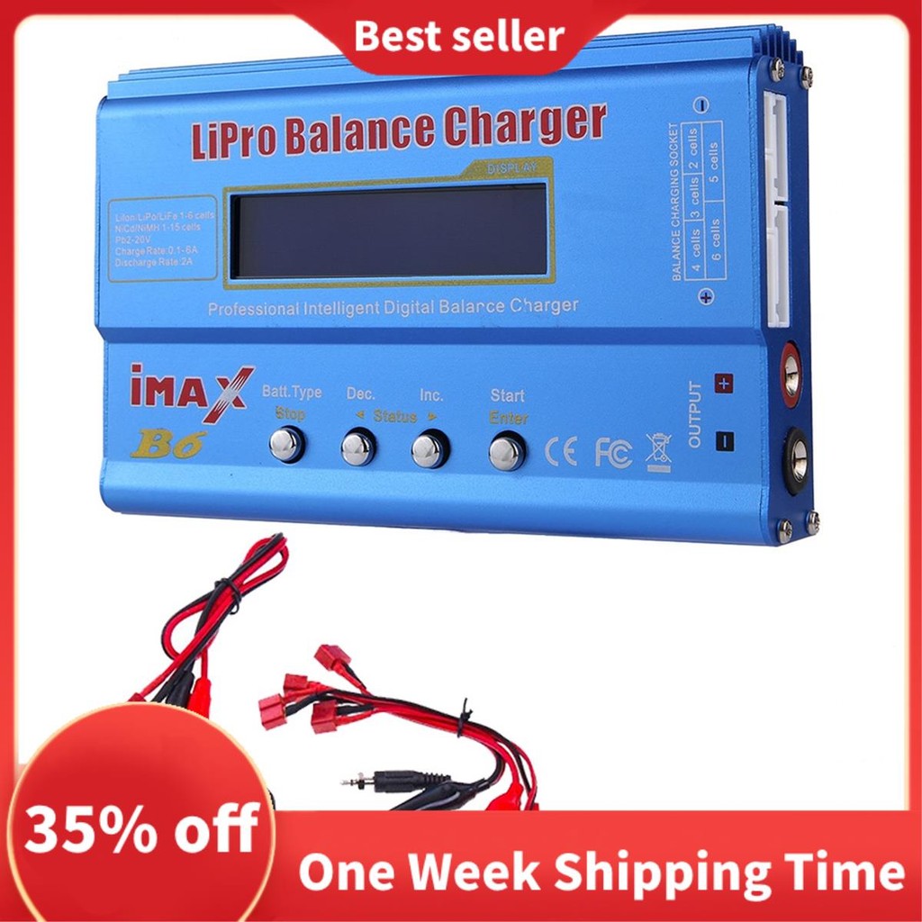 สําหรับ B6 80W Lipo แบตเตอรี่ Charger + T ปลั๊ก Lipo NiMh Li-Ion Ni-Cd ...