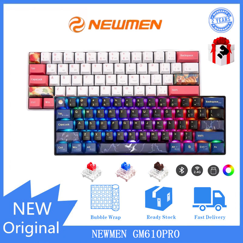 Newmen GM610 คีย์บอร์ดเครื่องกล RGB สามโหมด 61 คีย์ | Shopee Thailand