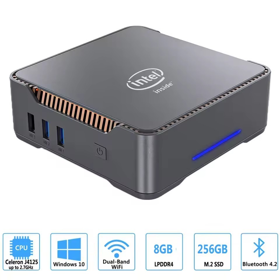 4k Quad Core Mini PC Intel Celeron J3455 / J4125 Windows 10 พร้อม 8GB ...