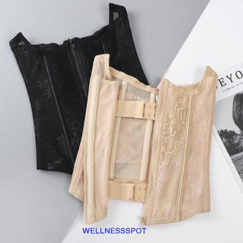 Wellnessspot Tummy Control Shapewear, 9 กระดูกเหล็กตาข่ายเอวเทรนเนอร์ Shapewear,ซิปเรียบง่ายหน้า ...