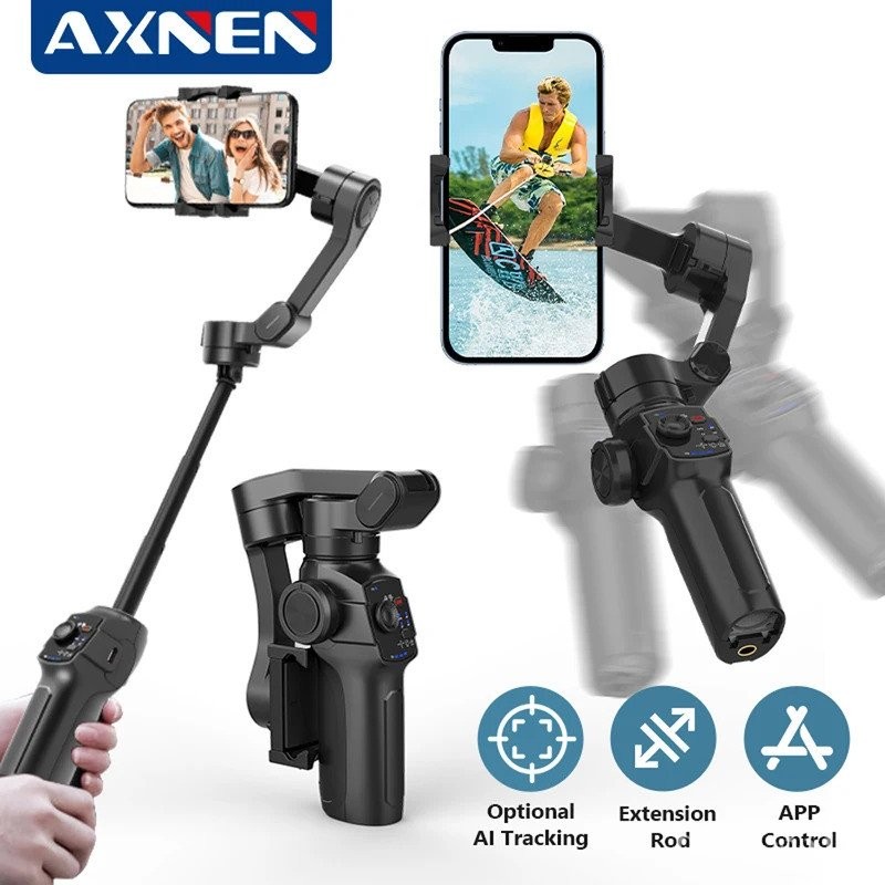 Axnen hq4สมาร์ทโฟน Stabilizer ในตัว selfie Stick, มือถือ3แกนโทรศัพท์ gimbal สำหรับ iPhone PRO ...